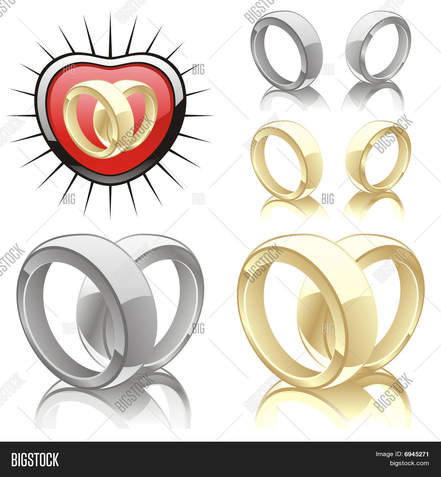 Vector Wedding Rings Vector & Photo (Free Trial) | Bigstock