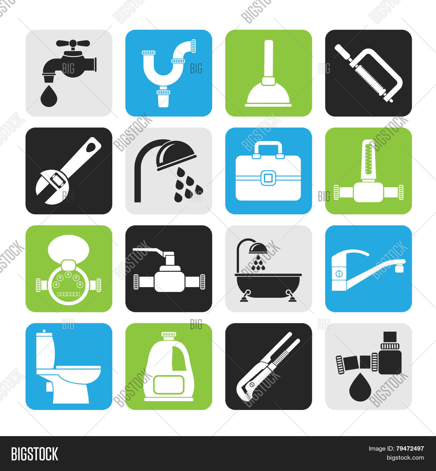 Silhouette Plumbing Vector & Photo (Free Trial) | Bigstock