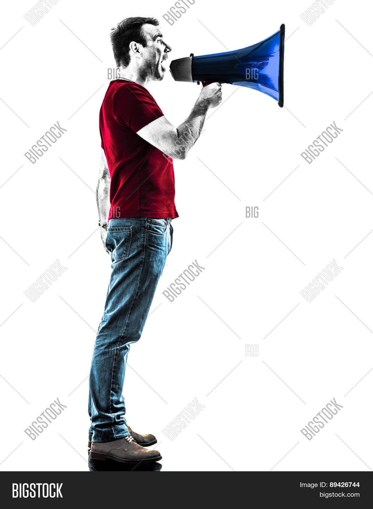 One Man Megaphone Image & Photo (Free Trial) | Bigstock