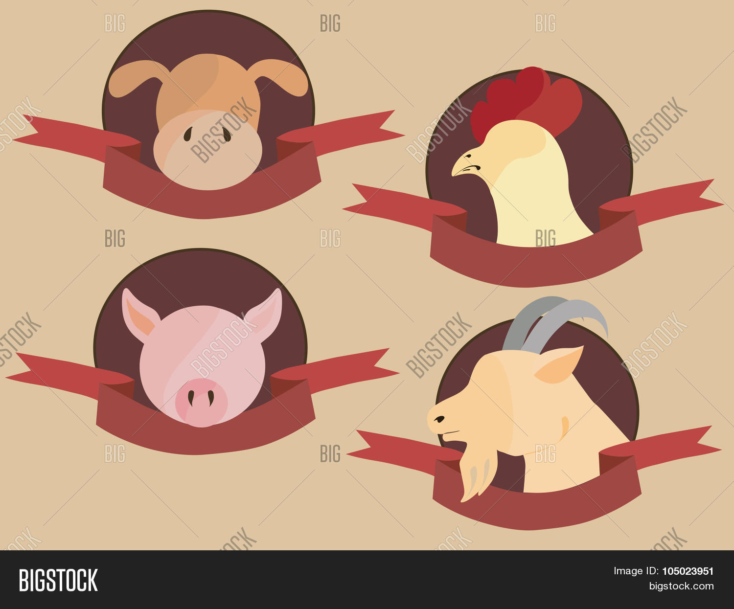 Meat Label Vector Vector & Photo (Free Trial) | Bigstock
