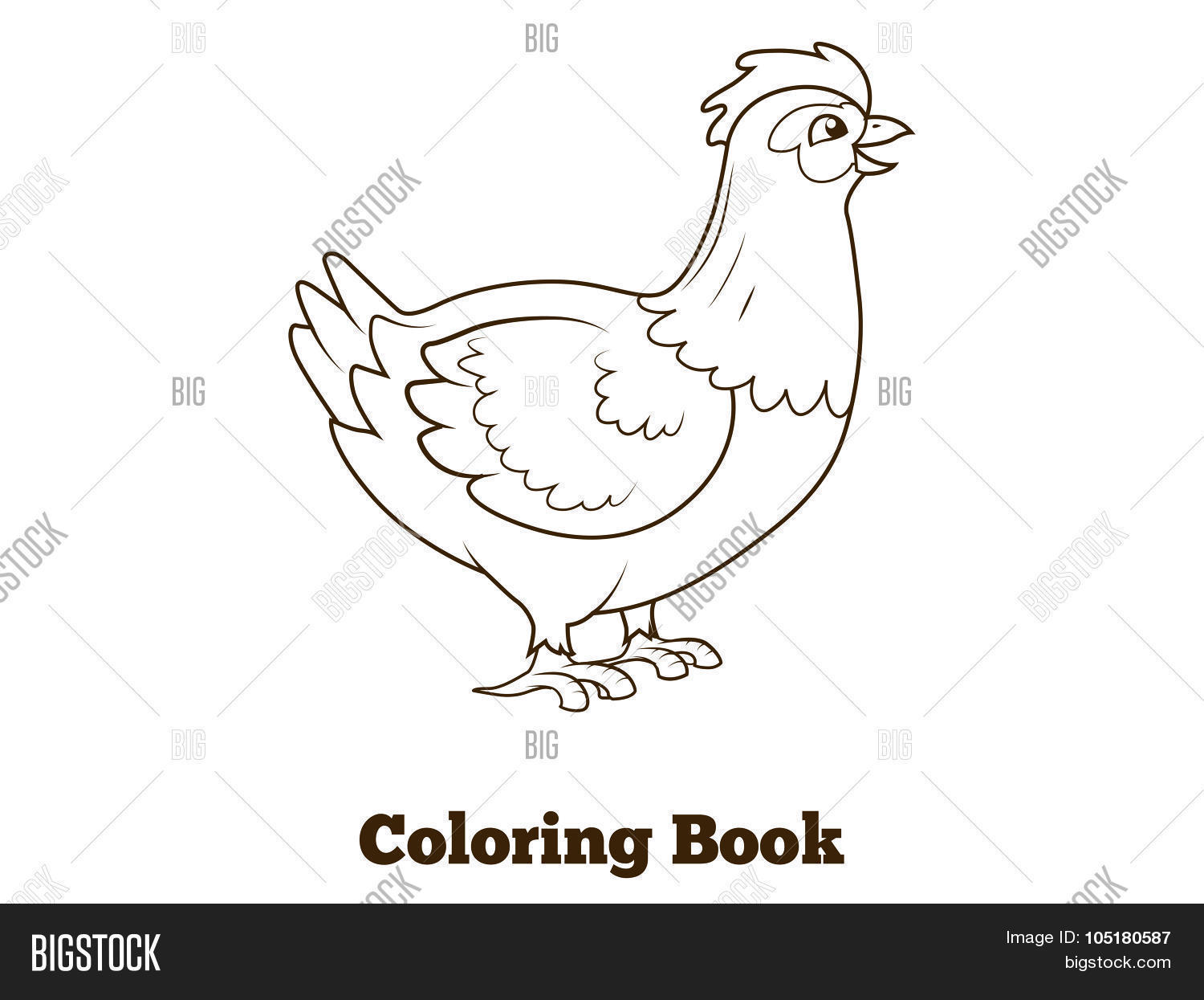 Coloring Book Hen Vector & Photo (Free Trial) | Bigstock