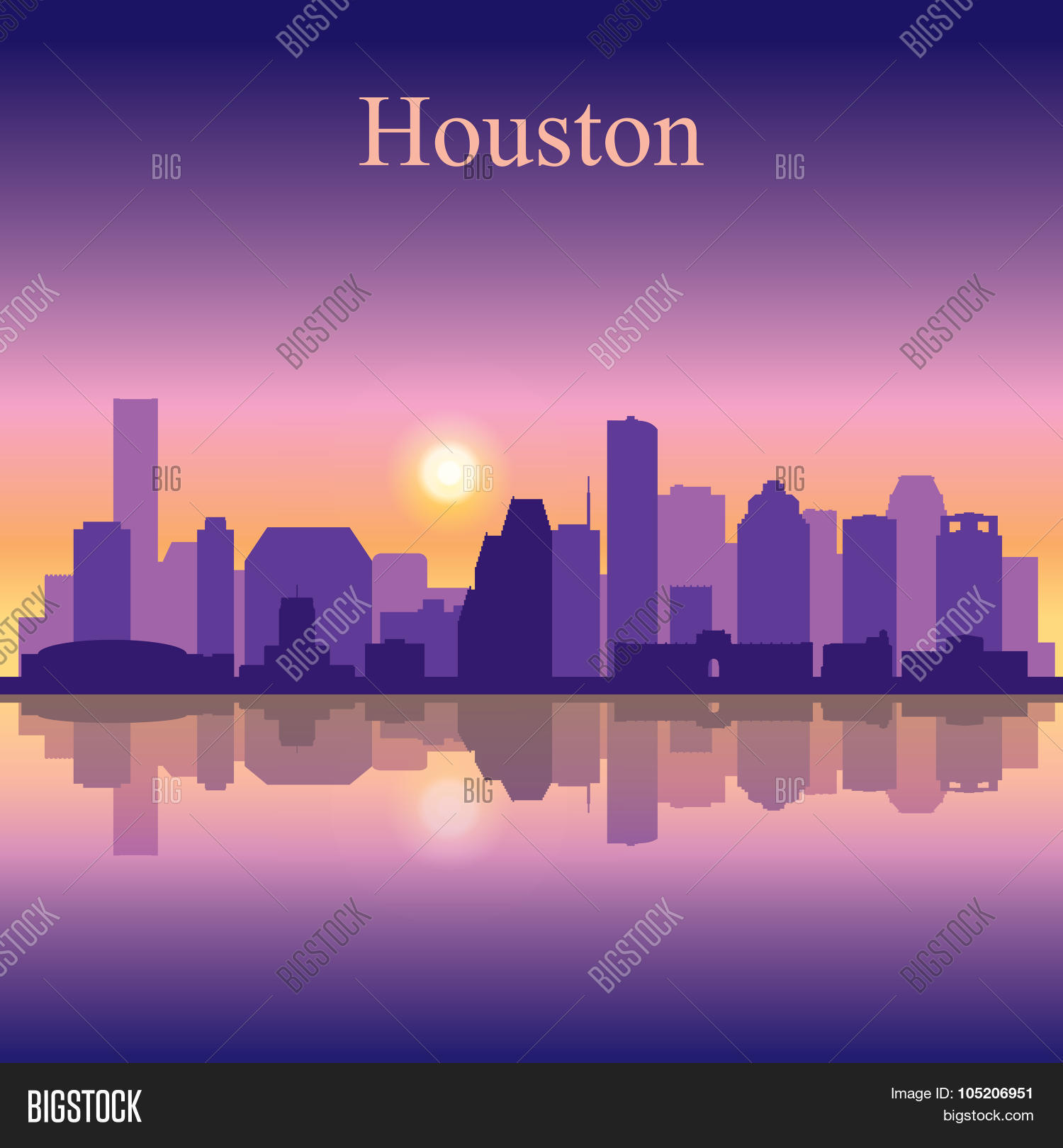 Houston City Skyline Vector & Photo (Free Trial) | Bigstock