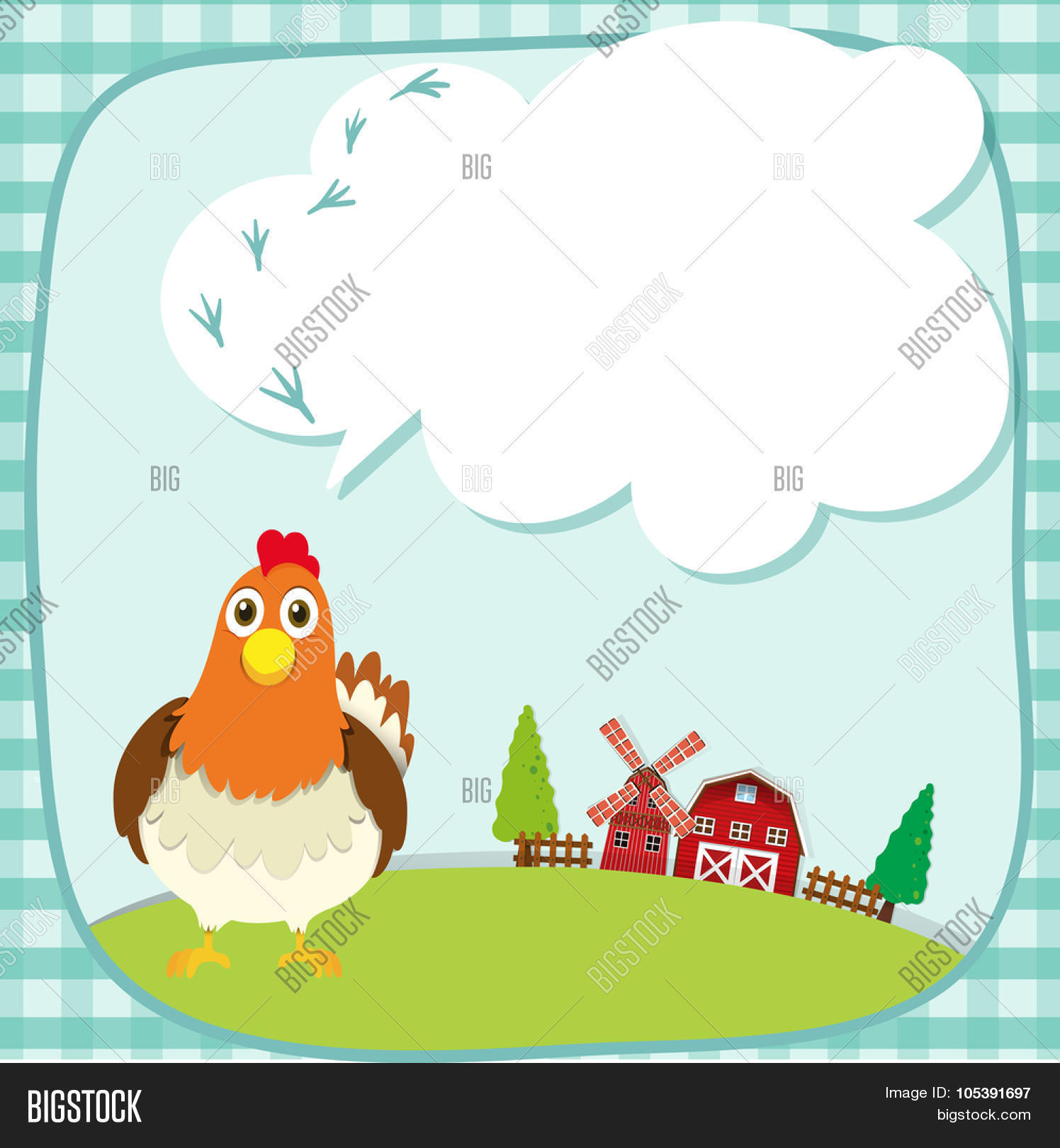 Border Design Chicken Vector & Photo (Free Trial) | Bigstock