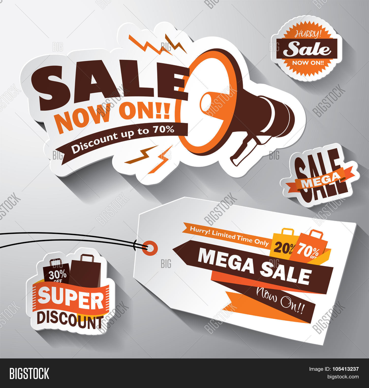 Set Sale Design Vector & Photo (Free Trial) | Bigstock