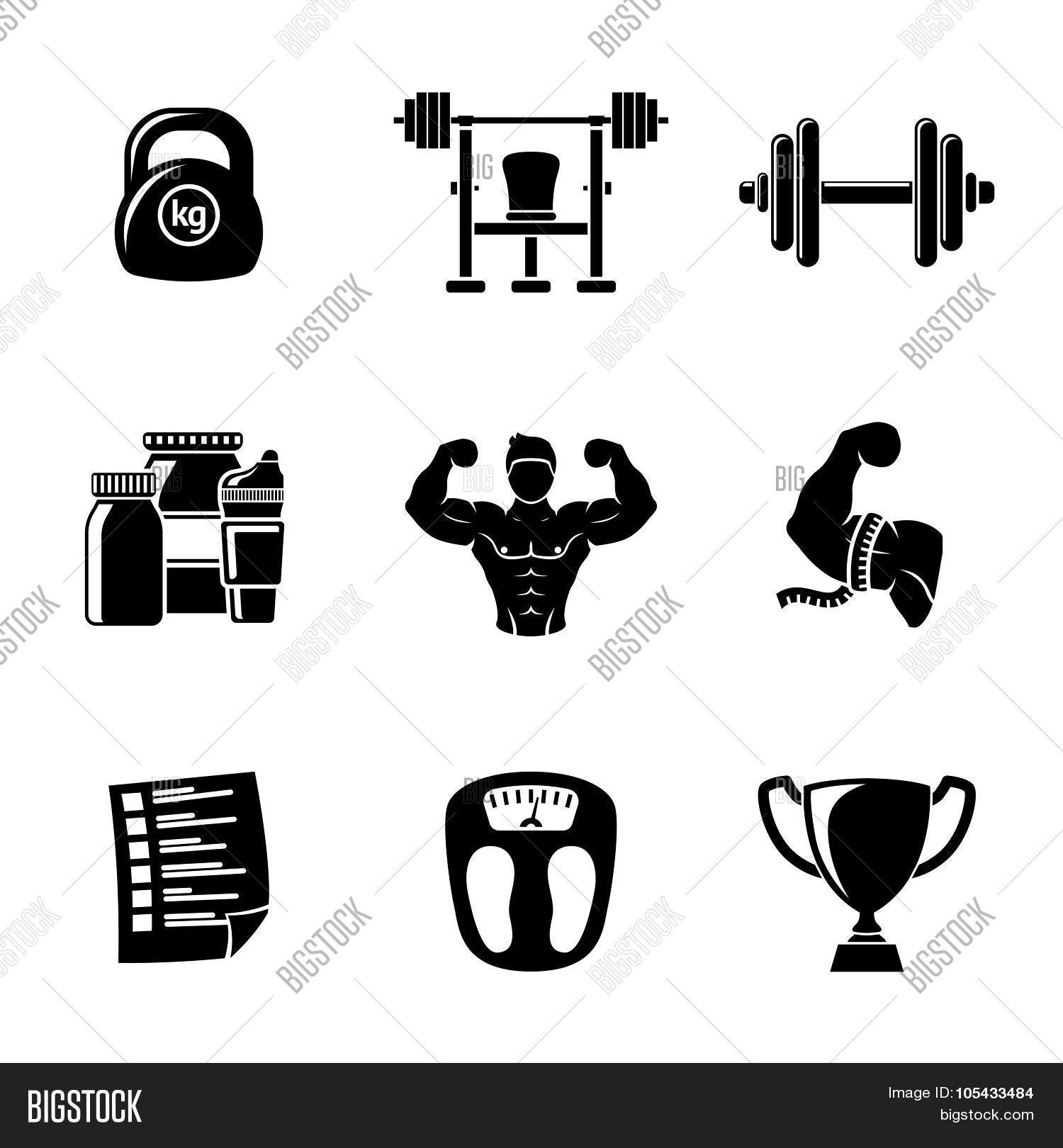 Set Bodybuilding Vector & Photo (Free Trial) | Bigstock