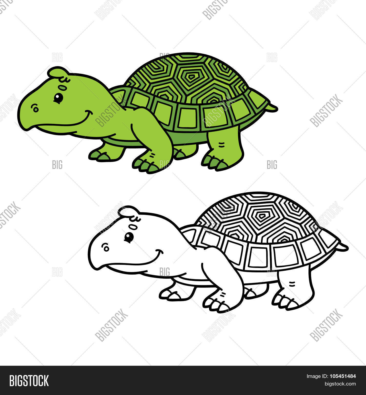 Funny Turtle Coloring Vector & Photo (Free Trial) | Bigstock