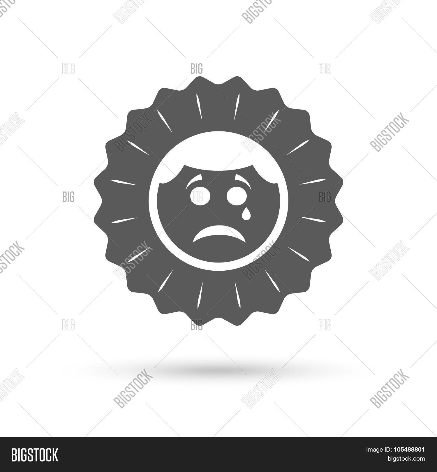 Sad Face Tear Sign Vector & Photo (Free Trial) | Bigstock
