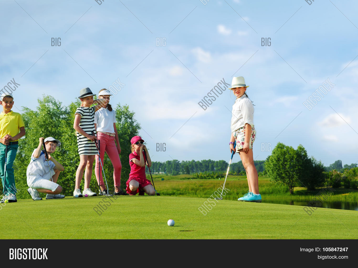 Kids Playing Golf Image & Photo (Free Trial) | Bigstock