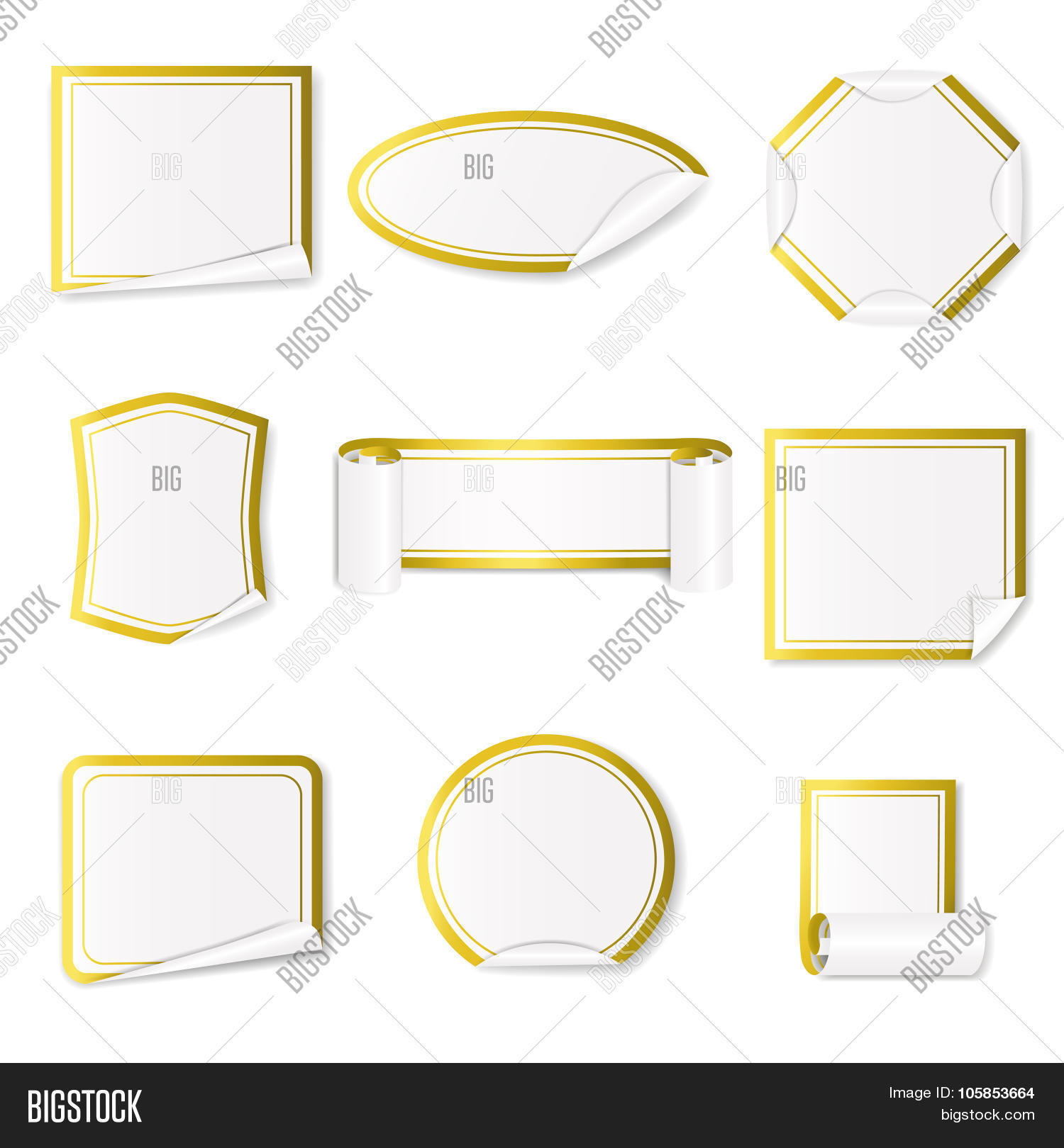 Set Stickers White Vector & Photo (Free Trial) | Bigstock
