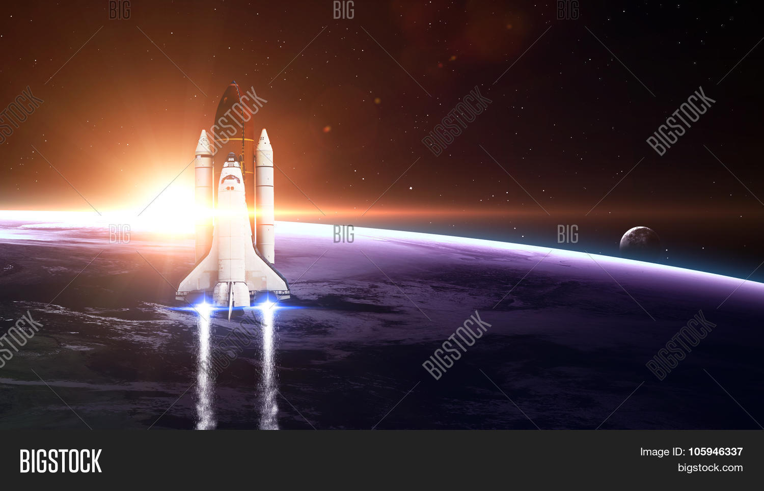 Space Shuttle Leaving Image & Photo (Free Trial) | Bigstock