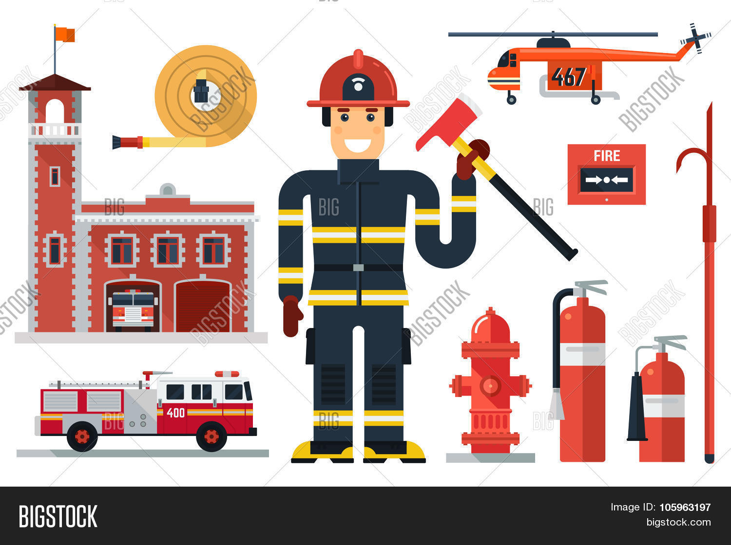 Firefighting Vector & Photo (Free Trial) | Bigstock