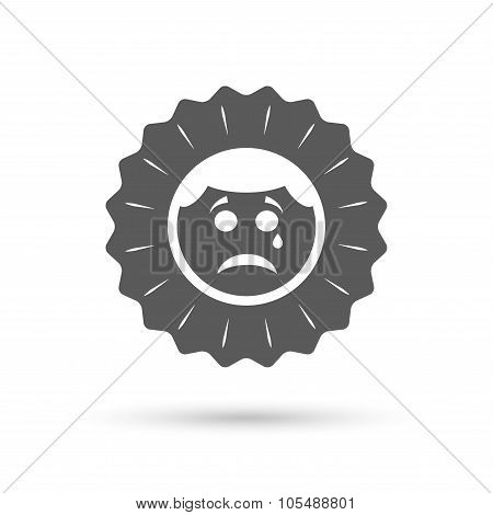 Sad Face Tear Sign Vector & Photo (Free Trial) | Bigstock