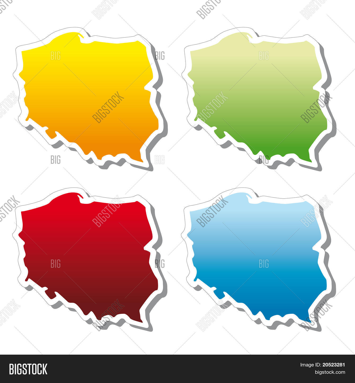 Stickers Form Poland Vector & Photo (Free Trial) | Bigstock