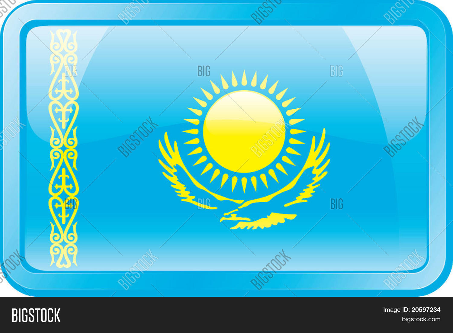 Kazakhstan Flag Icon Vector & Photo (Free Trial) | Bigstock