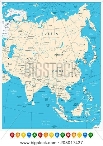 Asia Highly Detailed Vector & Photo (Free Trial) | Bigstock