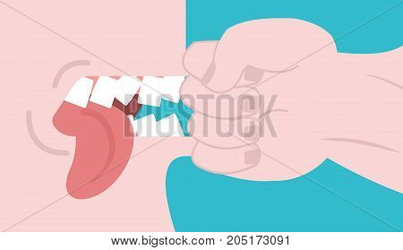 Punch On Teeth. Fist Vector & Photo (Free Trial) | Bigstock