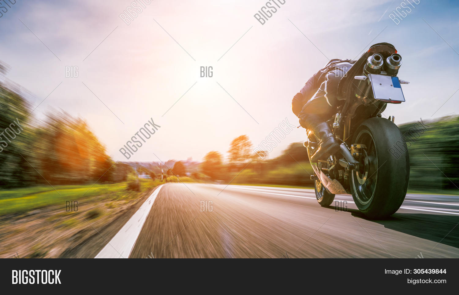 Motorbike On Road Image & Photo (Free Trial) | Bigstock