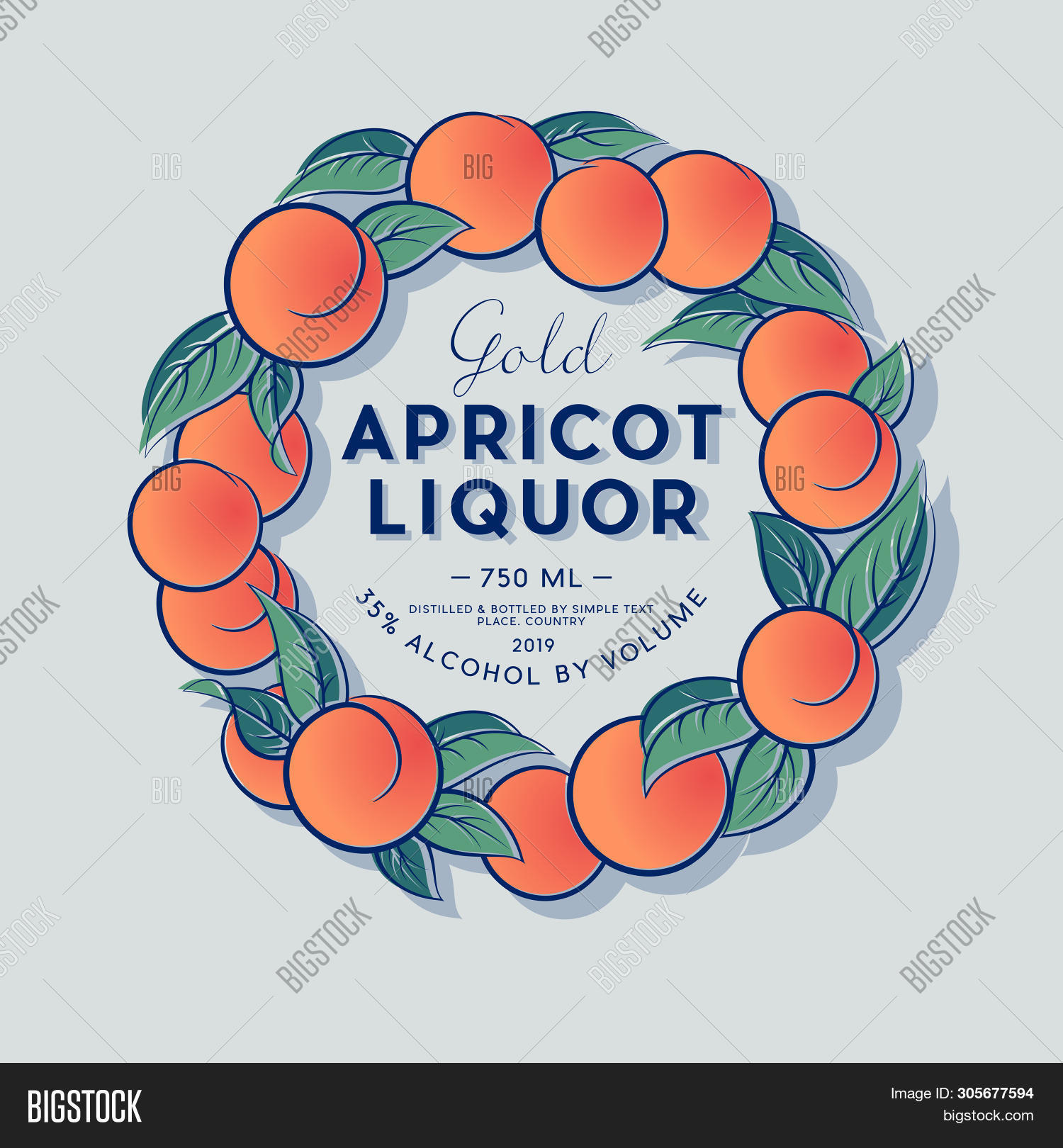 Apricot Liquor Label Vector & Photo (Free Trial) | Bigstock