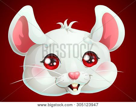 Cute White Mouse Head Vector & Photo (Free Trial) | Bigstock