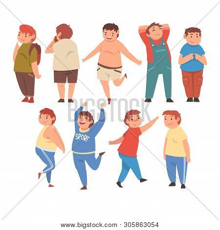 Cute Smiling Fat Boys Vector & Photo (Free Trial) | Bigstock
