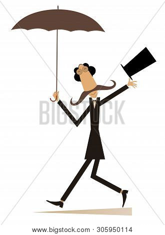 Walking Mustache Man Vector & Photo (Free Trial) | Bigstock