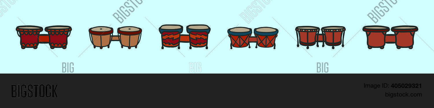 Set Bongo Cartoon Vector & Photo (Free Trial) | Bigstock