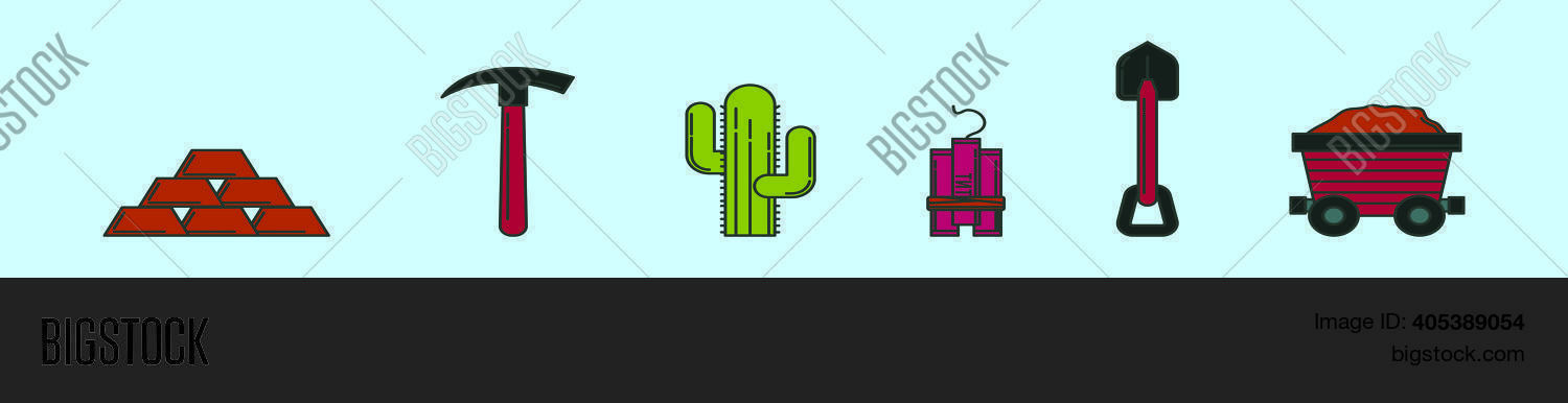 Set Gold Rush Cartoon Vector & Photo (Free Trial) | Bigstock