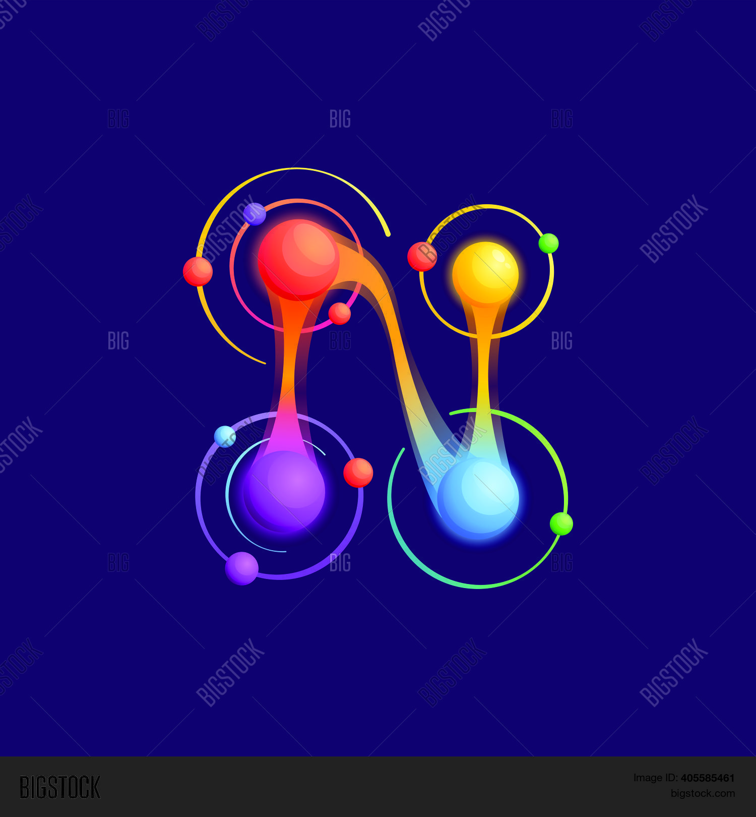 N Letter Logo Atoms Vector & Photo (Free Trial) | Bigstock