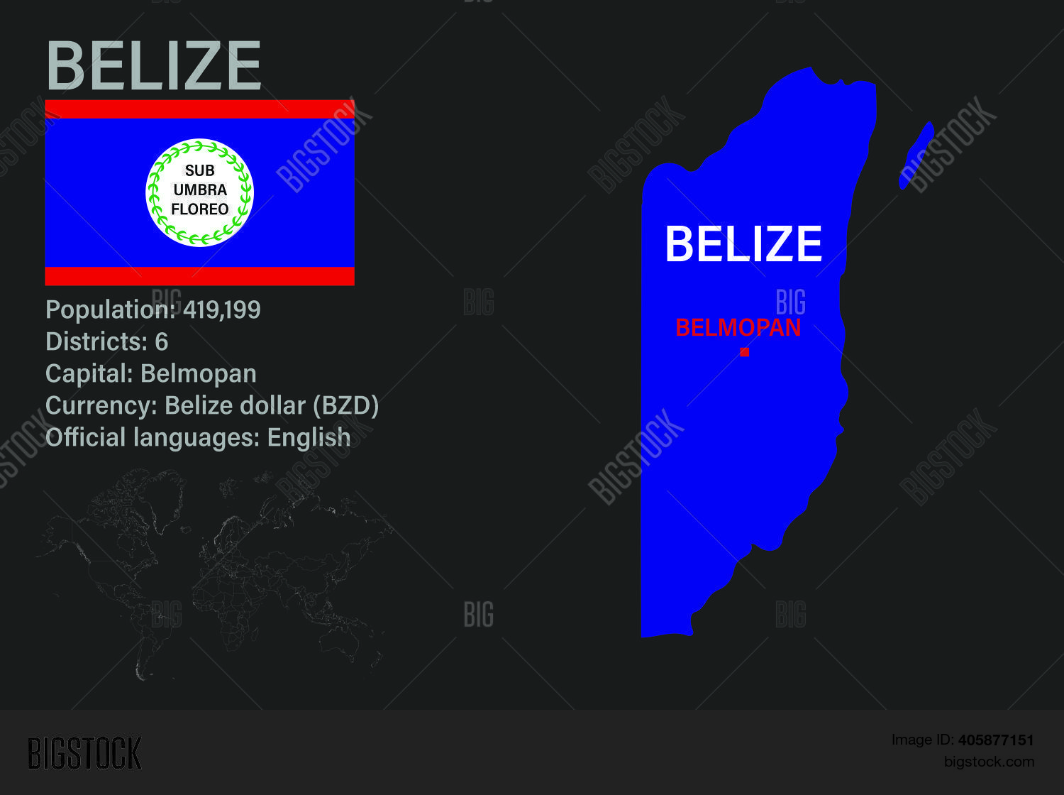 belize map of country and capital