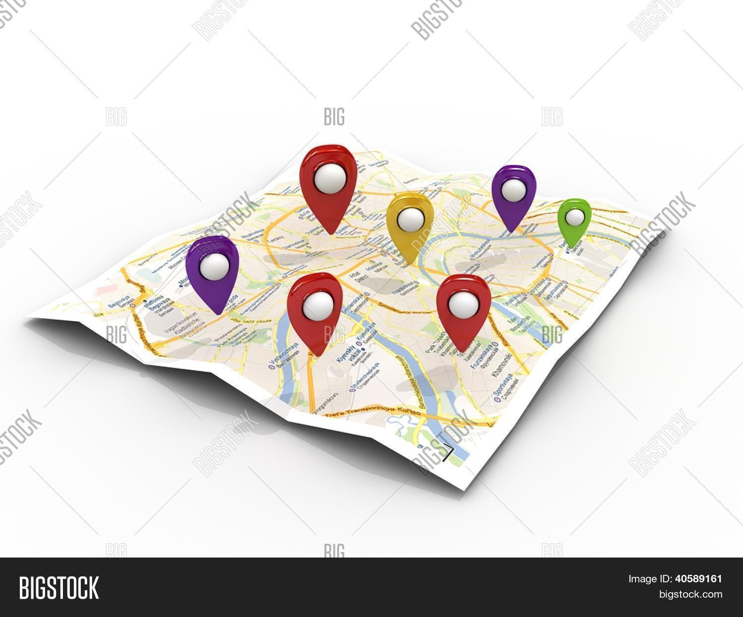 Map Pin Pointers 3d Image & Photo (Free Trial) | Bigstock