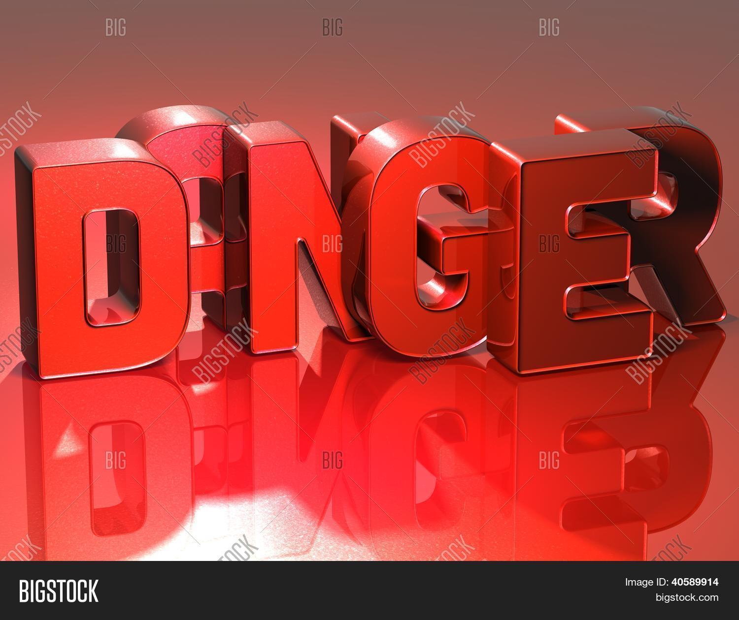 3D Word Danger On Red Image & Photo (Free Trial) | Bigstock
