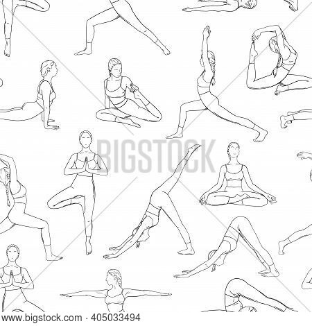 Yoga Asanas Seamless Vector & Photo (Free Trial) | Bigstock