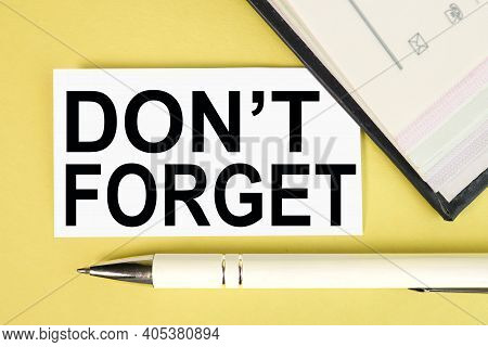 Don't Forget. Text On Image & Photo (Free Trial) | Bigstock