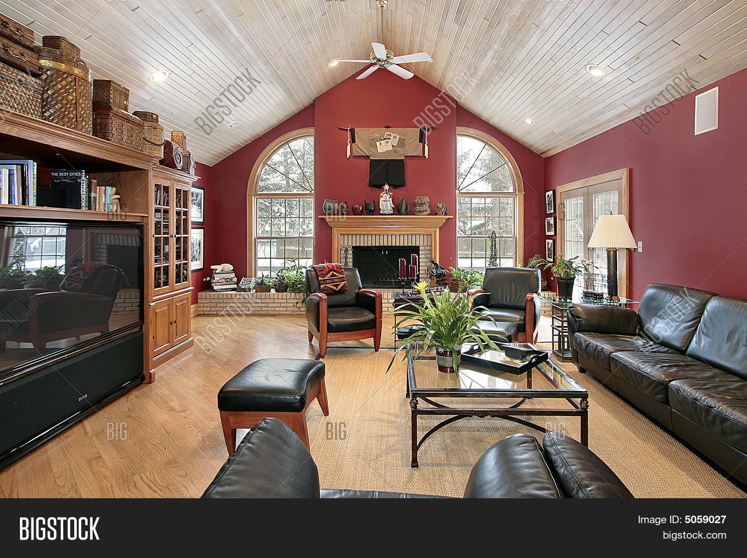 Family Room Red Walls Image & Photo (Free Trial) | Bigstock