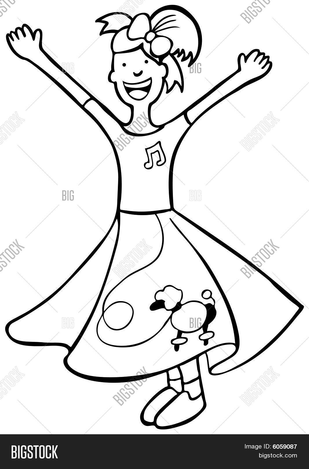 Poodle Skirt Costume Vector & Photo (Free Trial) | Bigstock