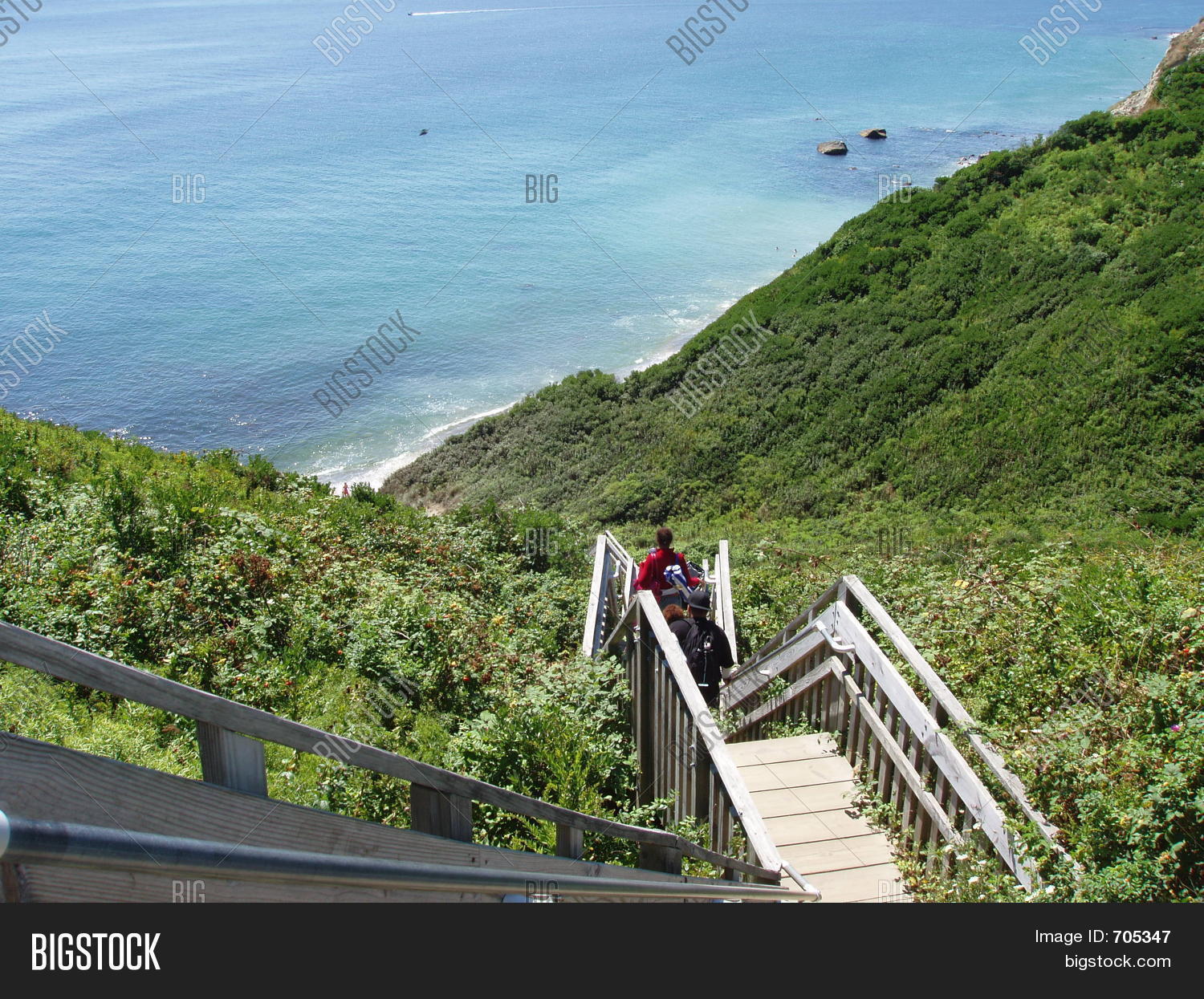Stairs Mohegan Bluffs Image & Photo (Free Trial) | Bigstock