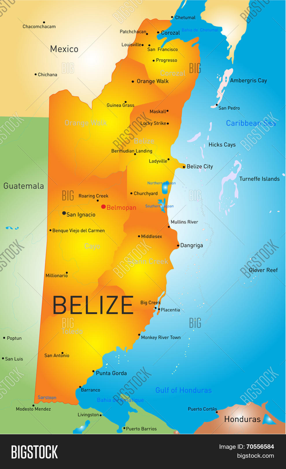 Vector Map Belize Vector & Photo (Free Trial) | Bigstock