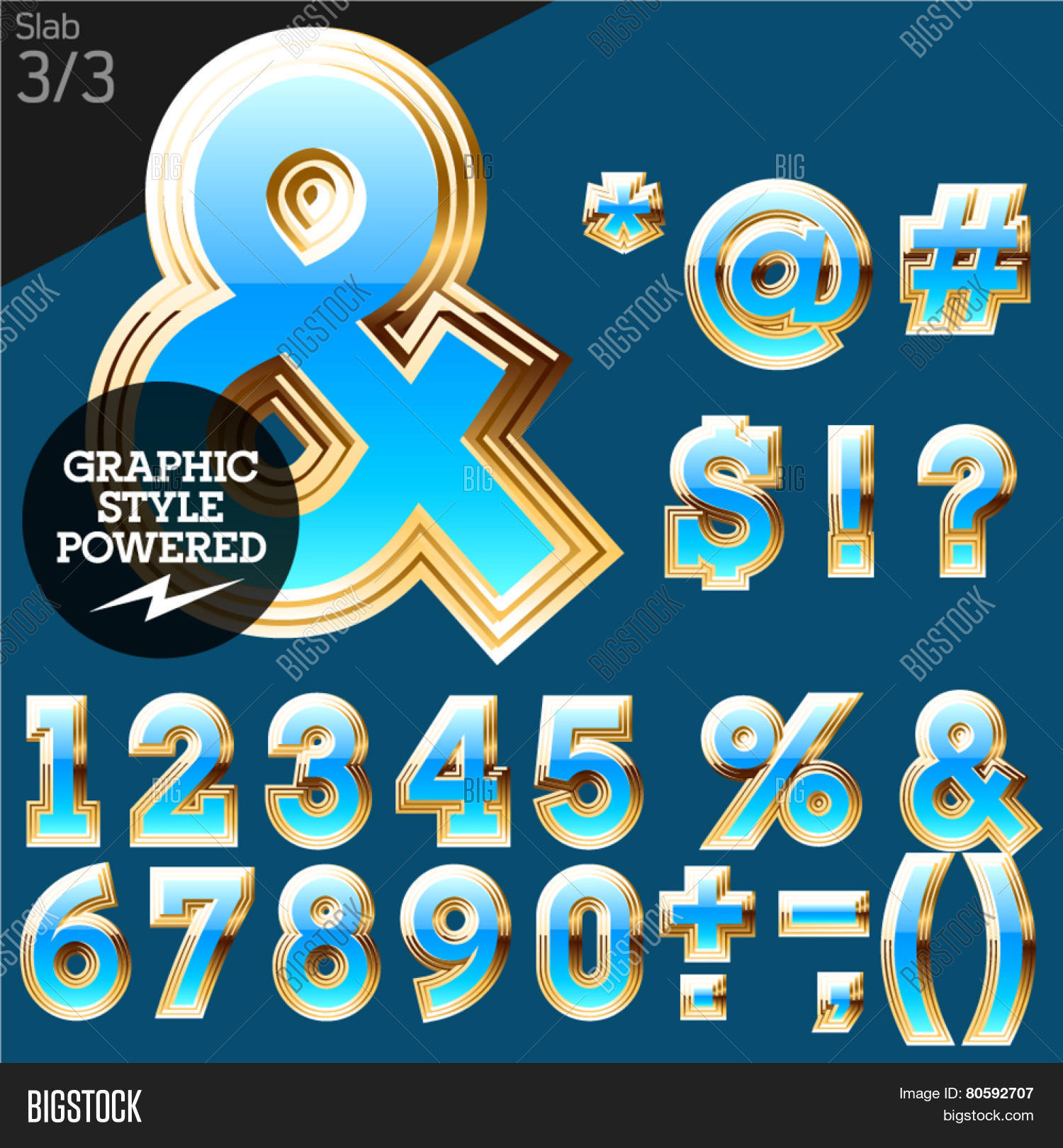 Blue Alphabet Golden Vector & Photo (Free Trial) | Bigstock