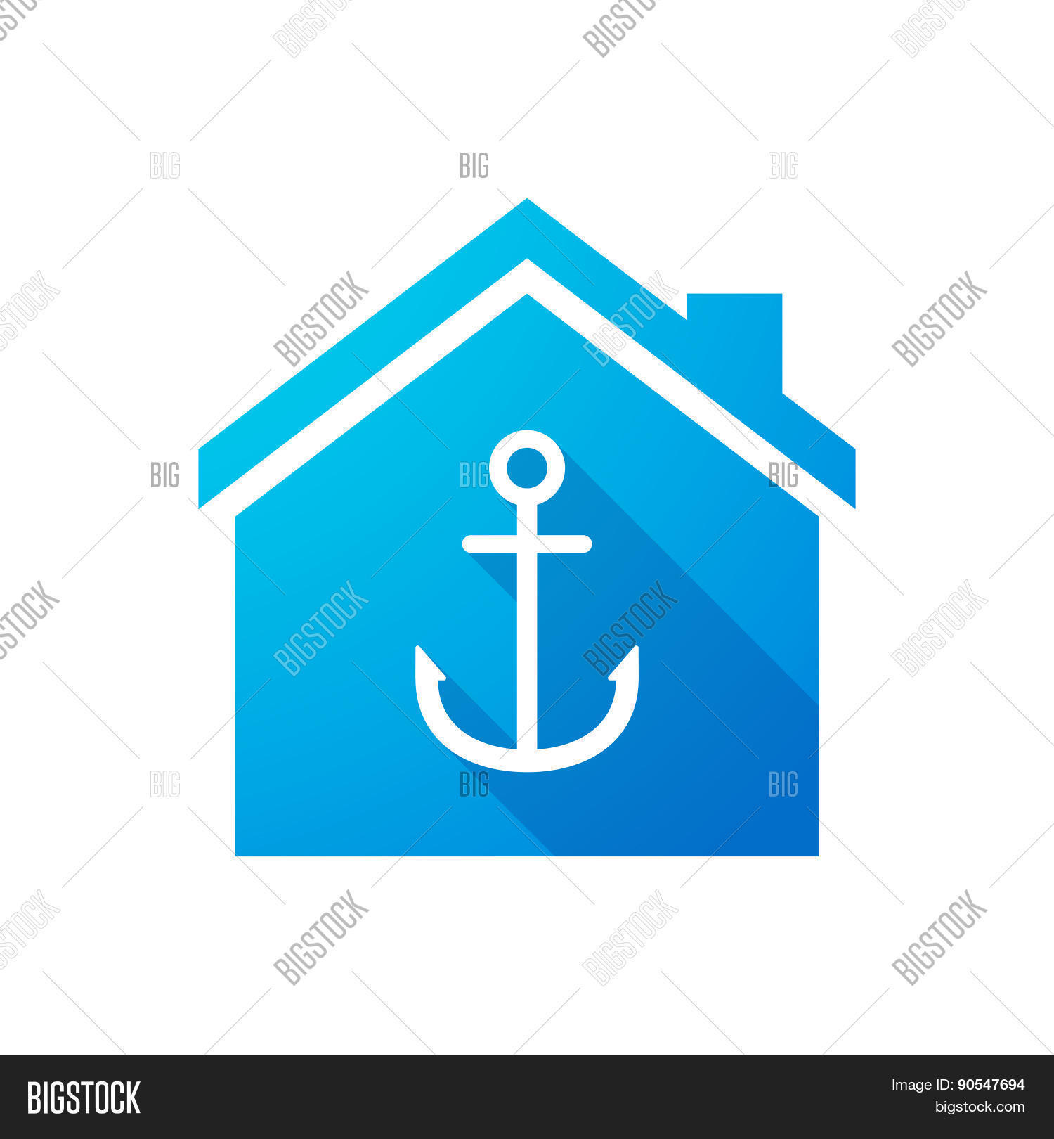 Blue House Icon Vector & Photo (Free Trial) | Bigstock