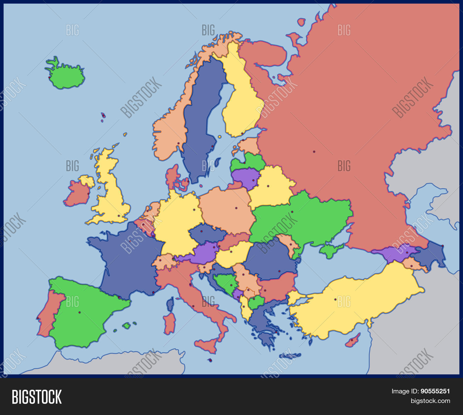 Color Blank Map Vector & Photo (Free Trial) | Bigstock