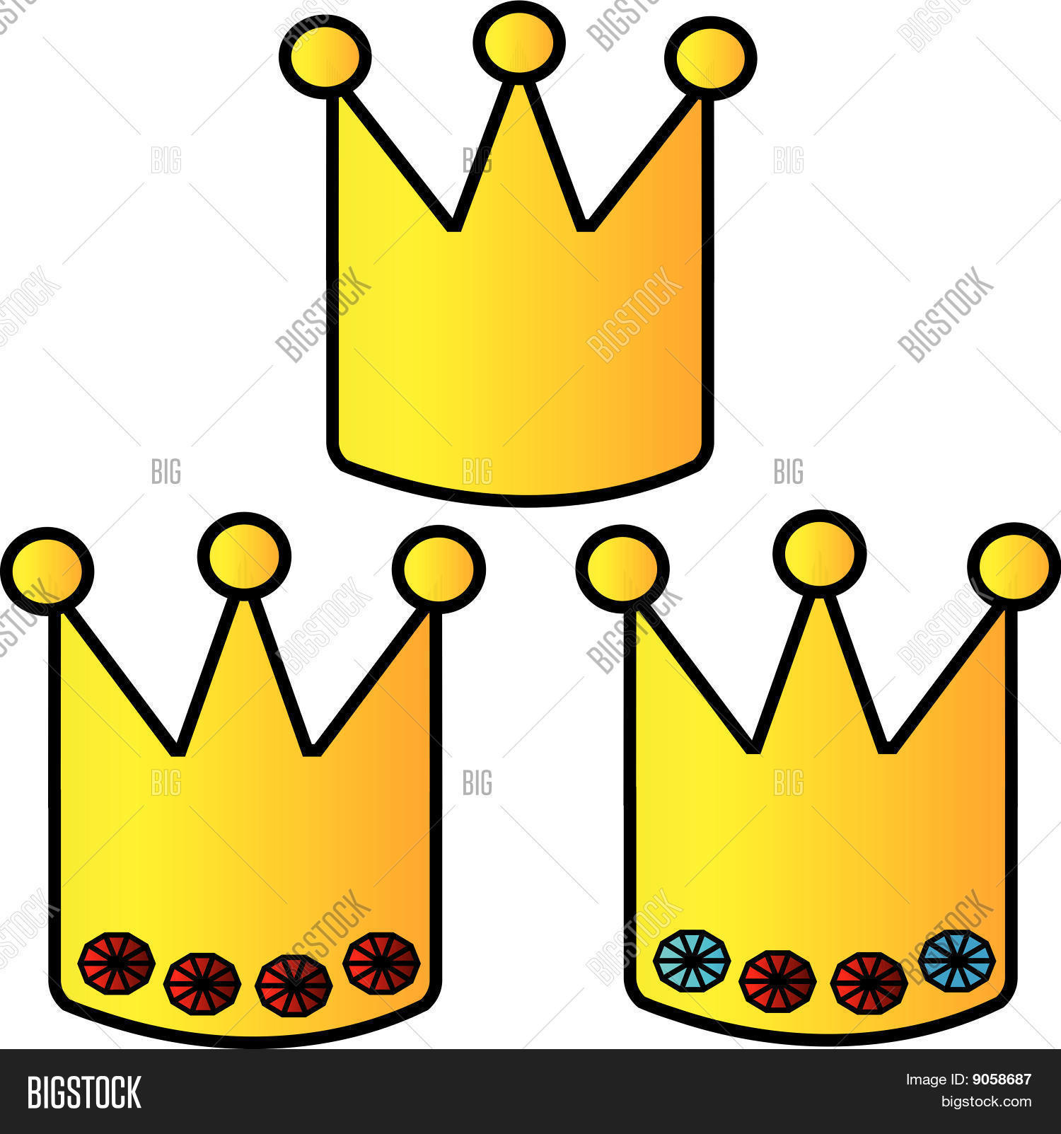 Cartoon Crowns Vector & Photo (Free Trial) | Bigstock