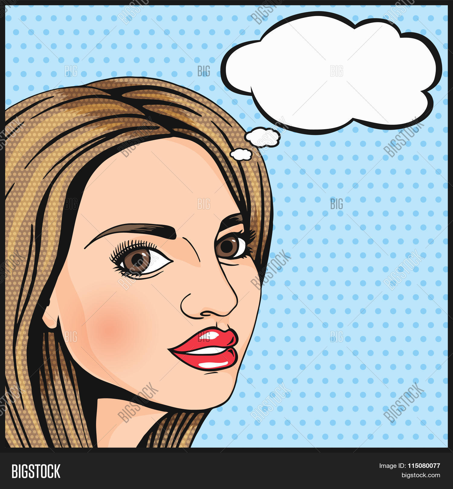 thinking girl drawing cute