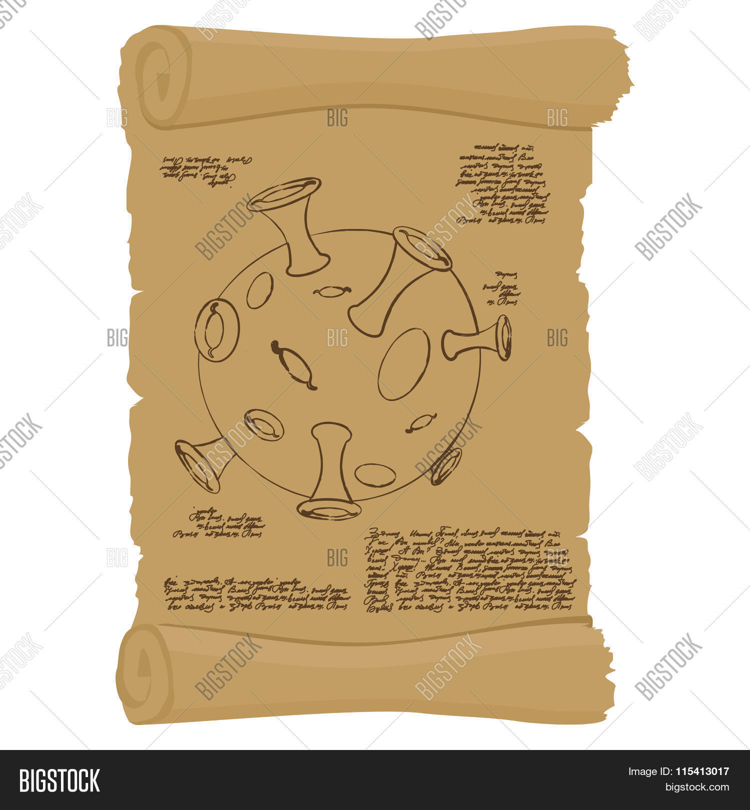 Ancient Scroll Map Vector & Photo (Free Trial) | Bigstock