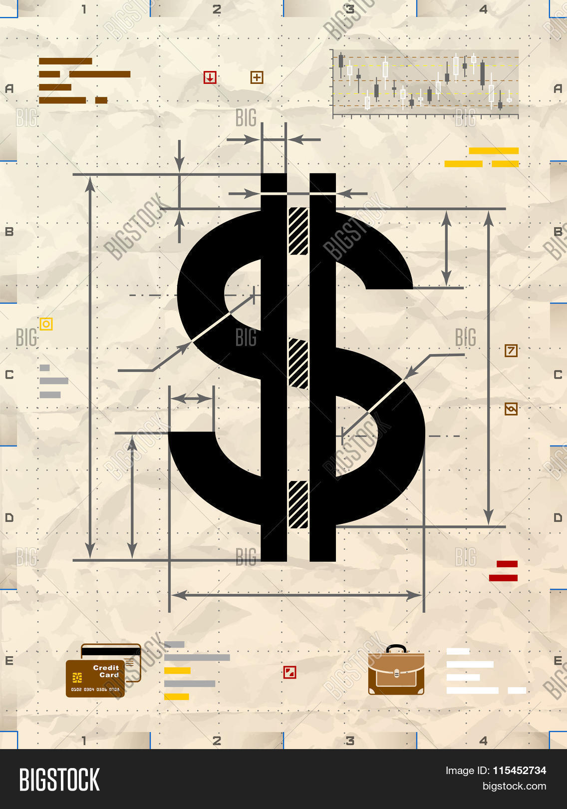 Dollar Sign Technical Vector & Photo (Free Trial) | Bigstock