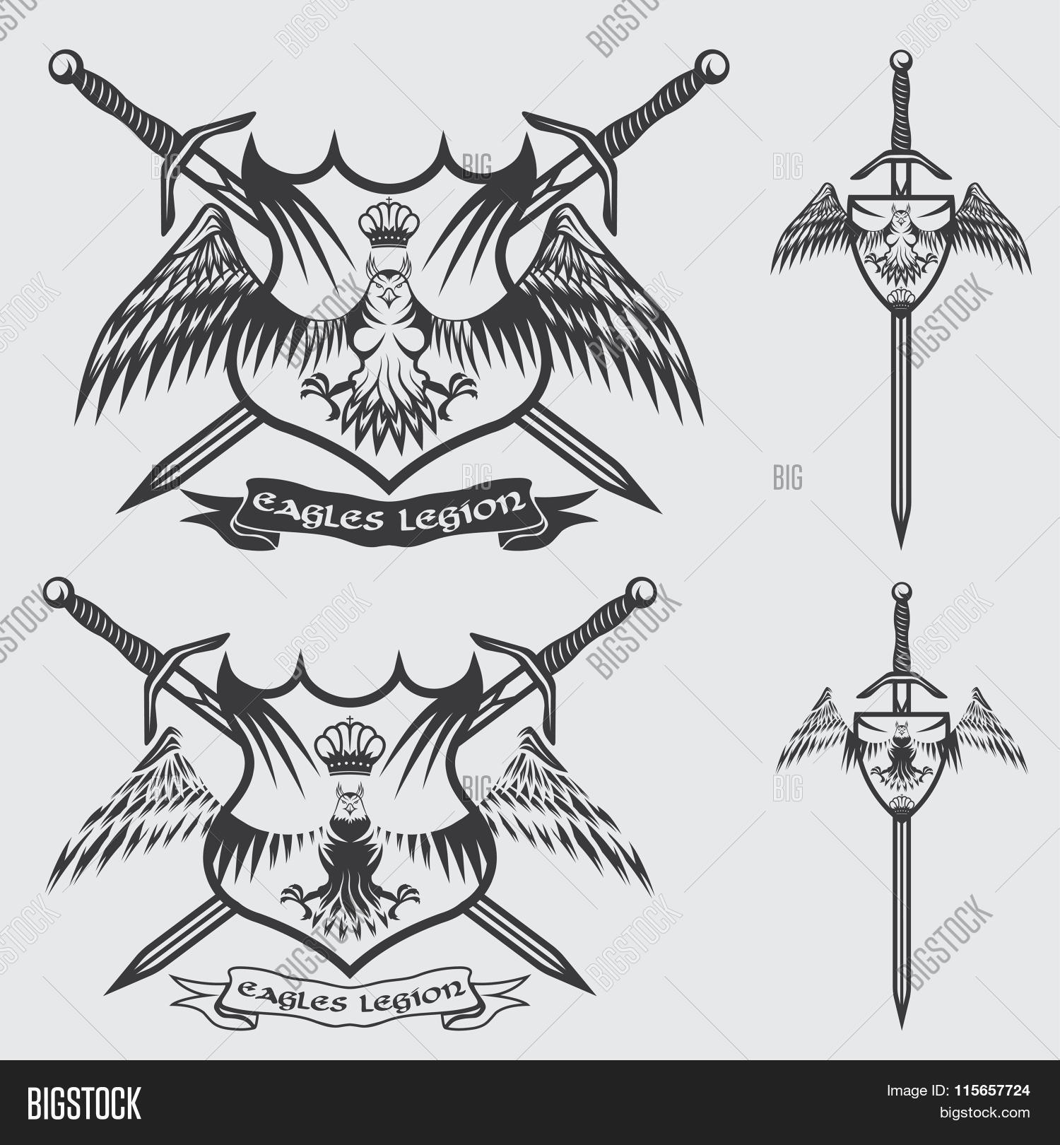 Eagle Crown Swords Vector & Photo (Free Trial) | Bigstock
