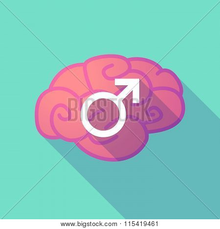 Long Shadow Brain Vector & Photo (Free Trial) | Bigstock