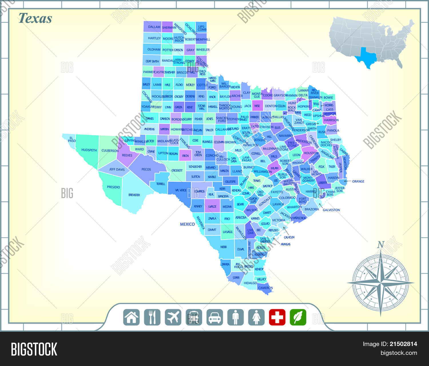 Texas State Map Vector & Photo (Free Trial) | Bigstock
