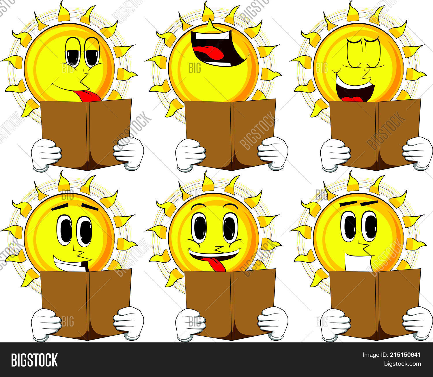 Cartoon Sun Reading Vector & Photo (Free Trial) | Bigstock