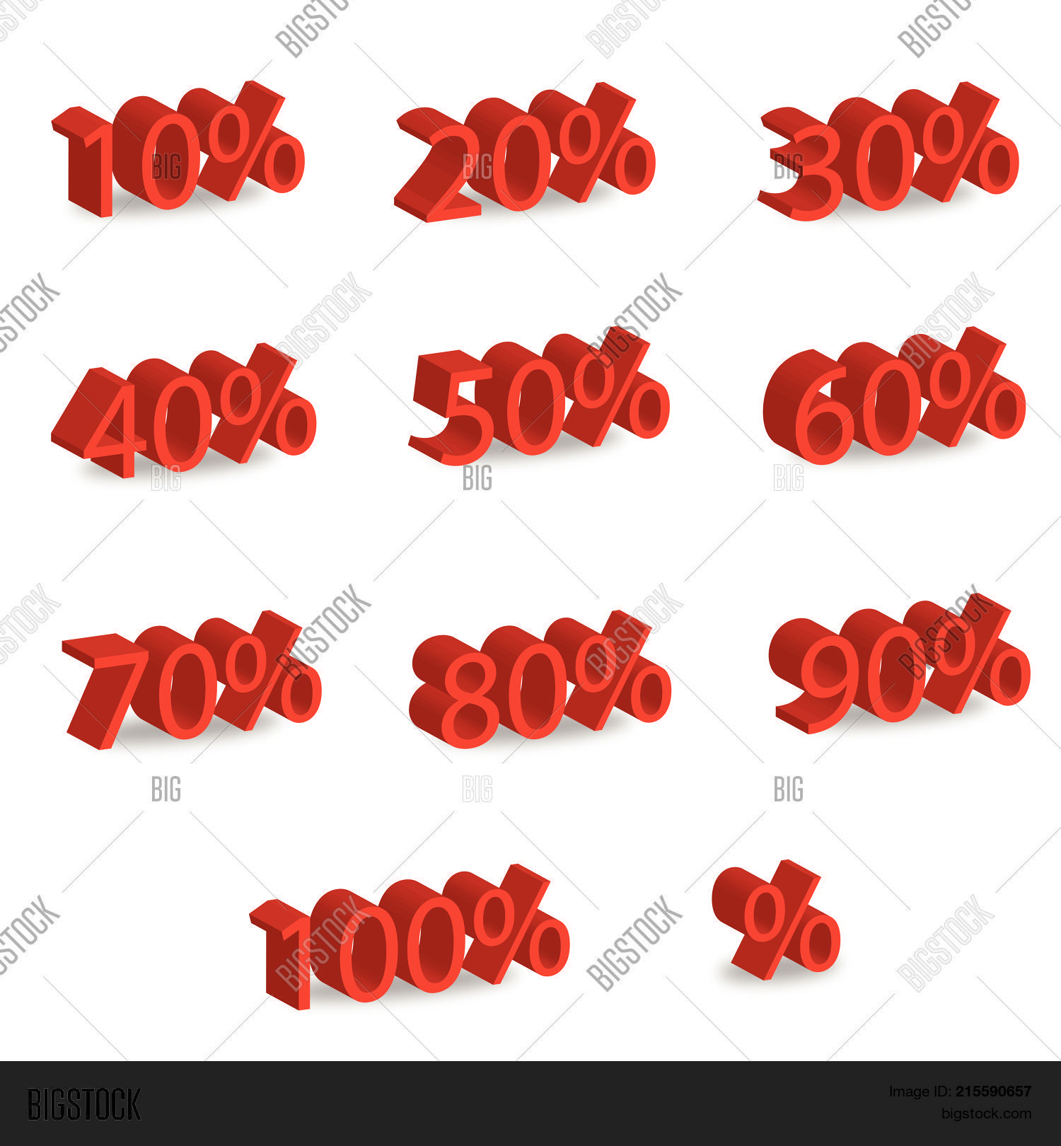3D Red Numbers Set Vector & Photo (Free Trial) | Bigstock