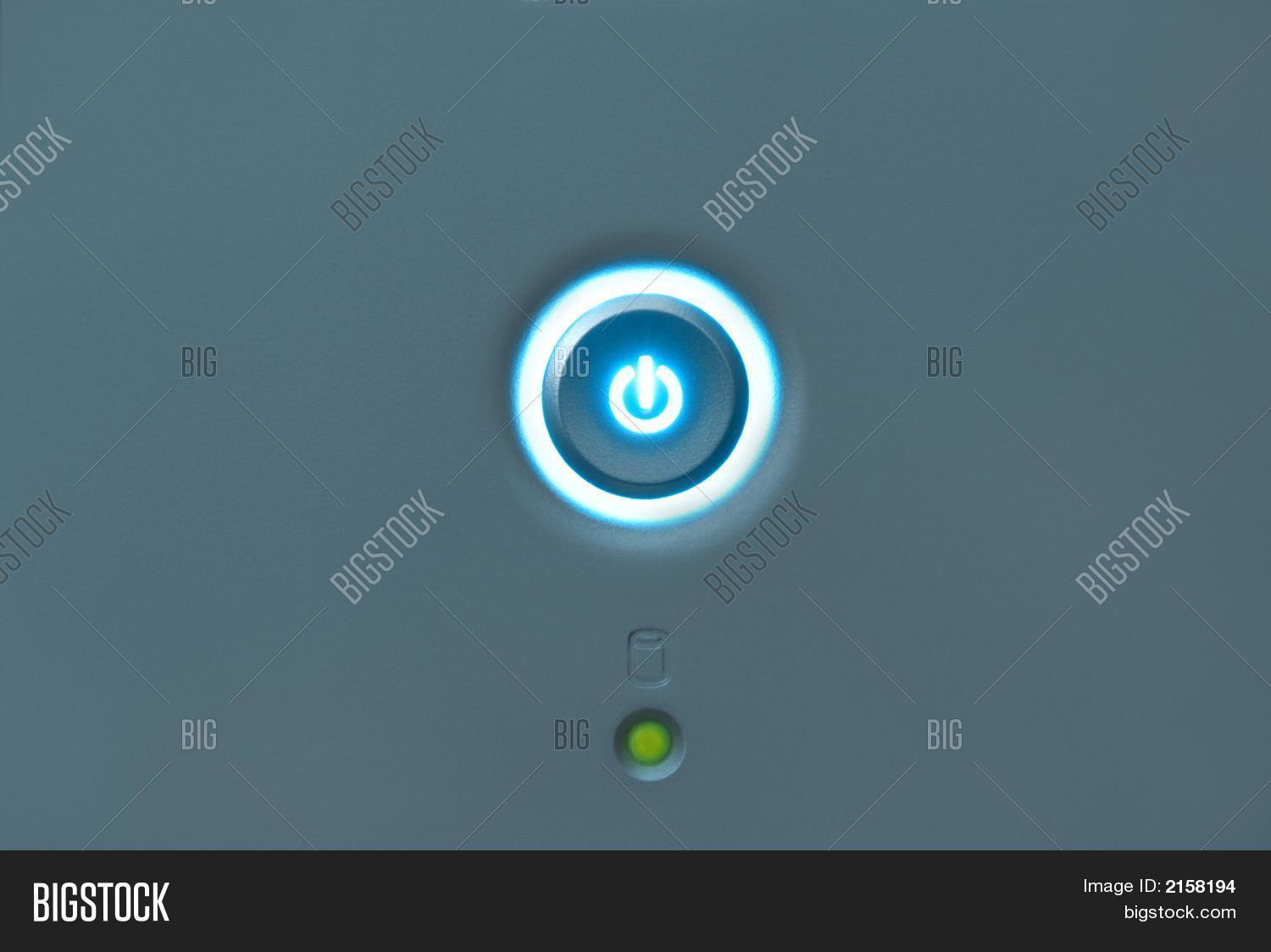 Computer On Button Image & Photo (Free Trial) | Bigstock